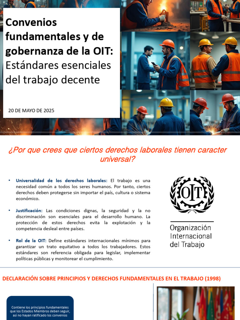 Convenios Fundamentales y de Gobernanza de La OIT - Estándares Esenciales Del Trabajo Decente ...