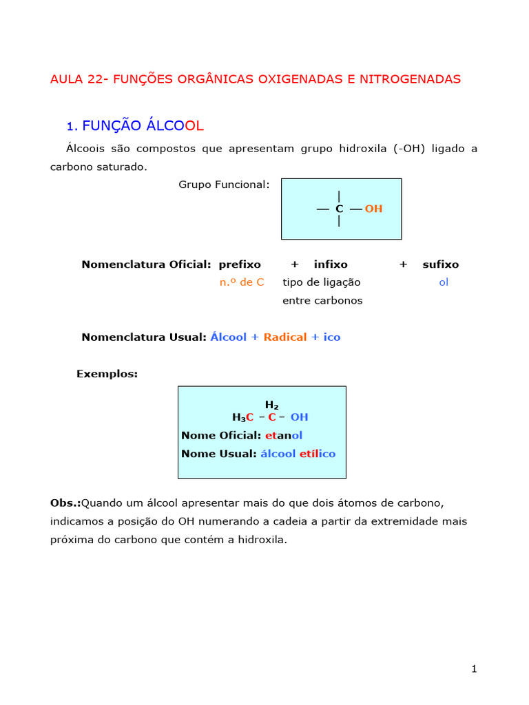 22 Funcoes Organicas Oxigenadas Nitrogenadas | PDF | Éster | Amina