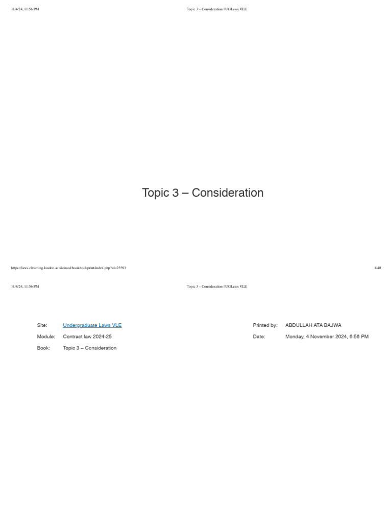 Understanding Consideration in Contract Law | PDF | Consideration ...