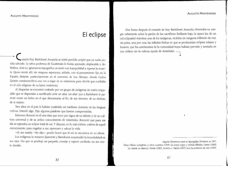 El Eclipse - Augusto Monterroso | PDF