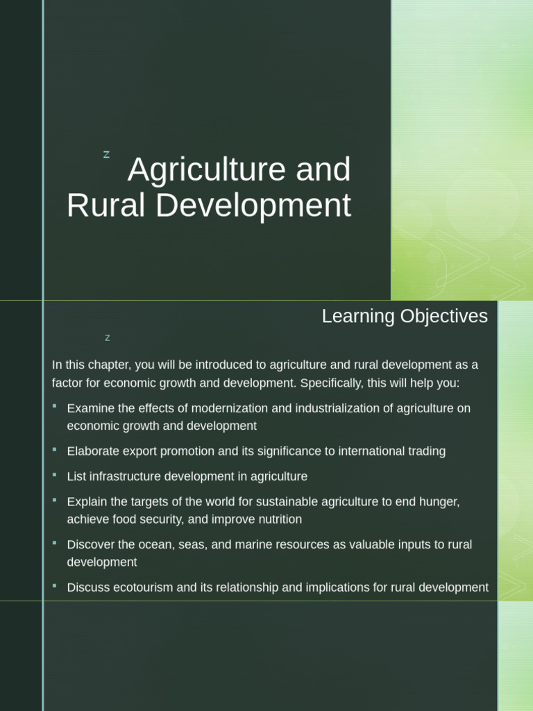 05 Agriculture and Rural Development | PDF | Agriculture | Economic Growth