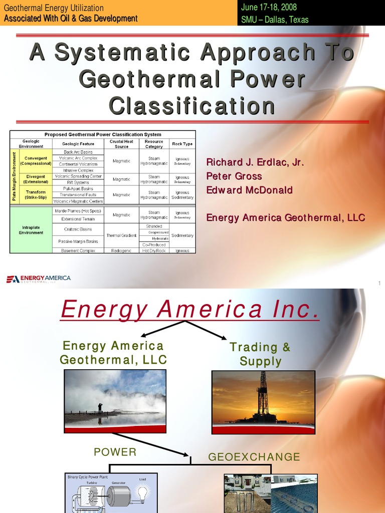 A Systematic Approach To Geothermal Power Classification | PDF ...