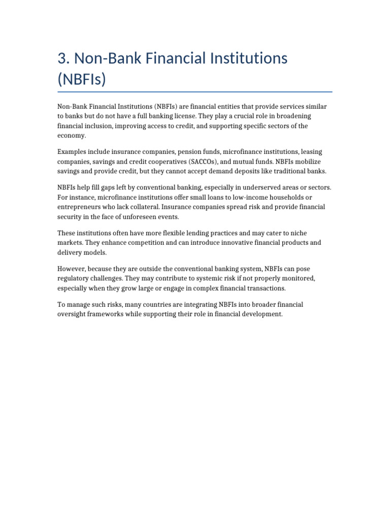 More Banking Topic 3 3 Non Bank Financial Institutions Nbfis Pdf