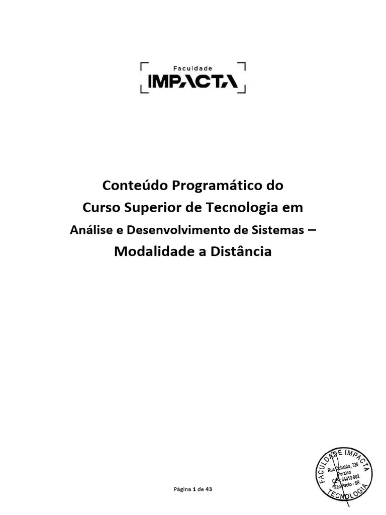 Conteudo Programatico | PDF | SQL | Linguagem de programação