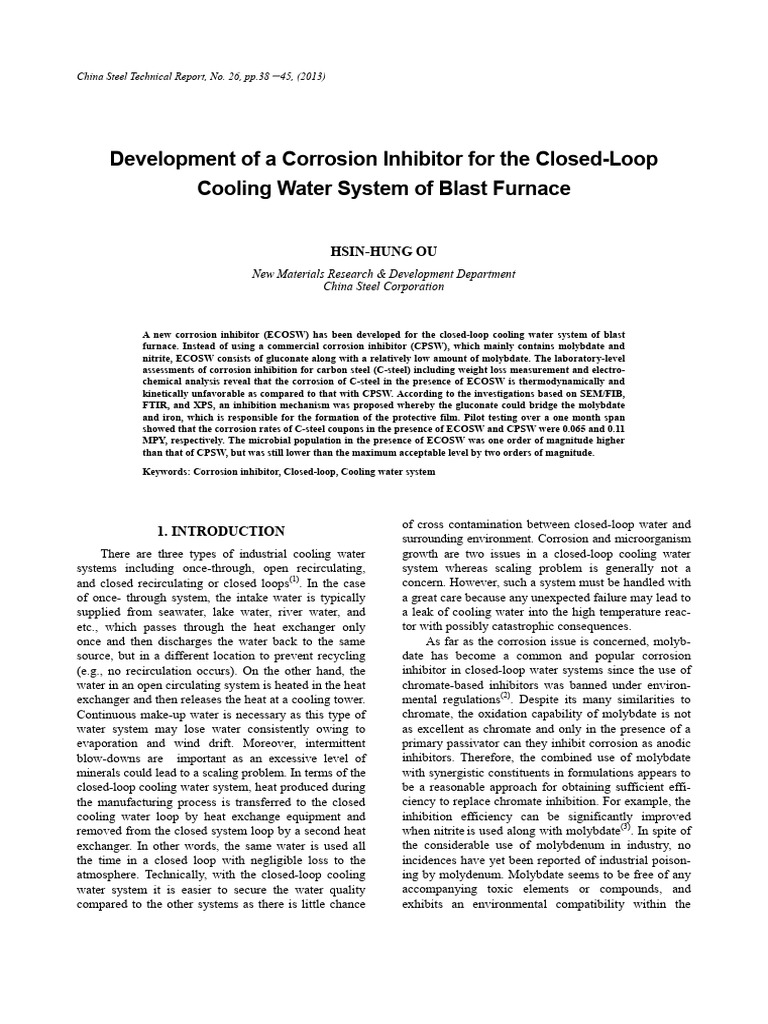 7 - Development of A Corrosion Inhibitor For The Closed-Loop | PDF ...