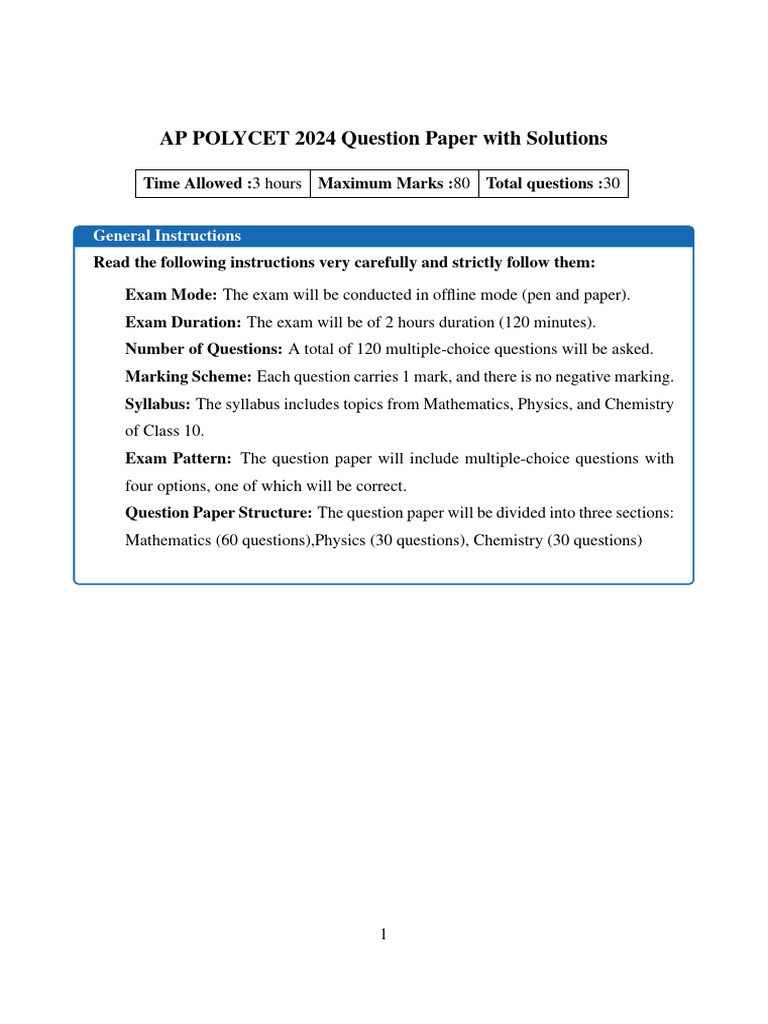 AP_POLYCET_2024_A- SOLUTIONA | PDF | Circle | Quadratic Equation