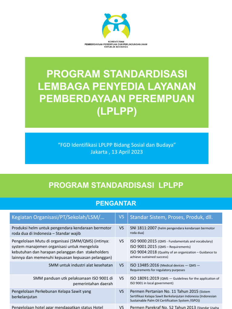 KPPPA LPLPP Standardization Summary R9a | PDF
