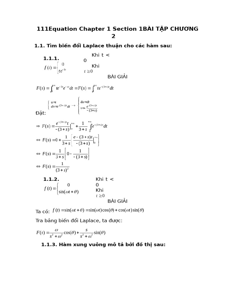 BÀI TẬP CHƯƠNG (CHƯA VẼ BODE) PROMAX | PDF