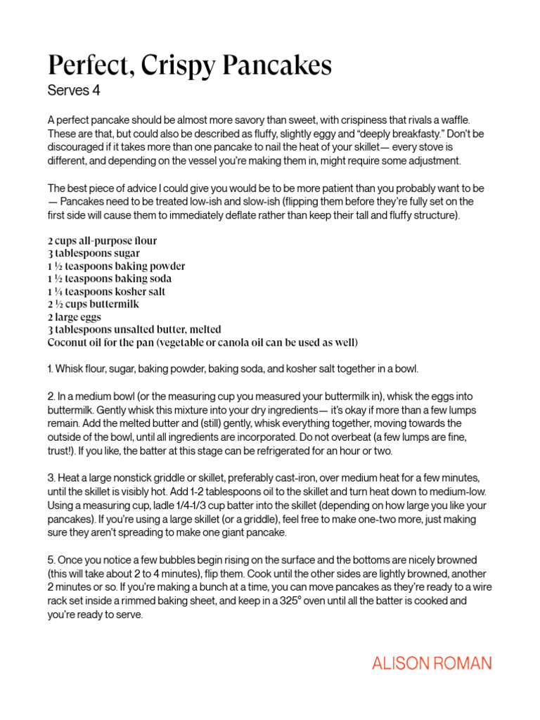 Perfect, Crispy Pancakes | PDF