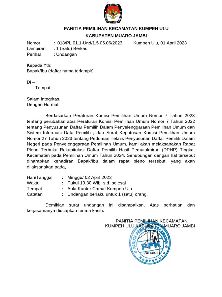 SURAT Und Pleno (PARTAI) | PDF