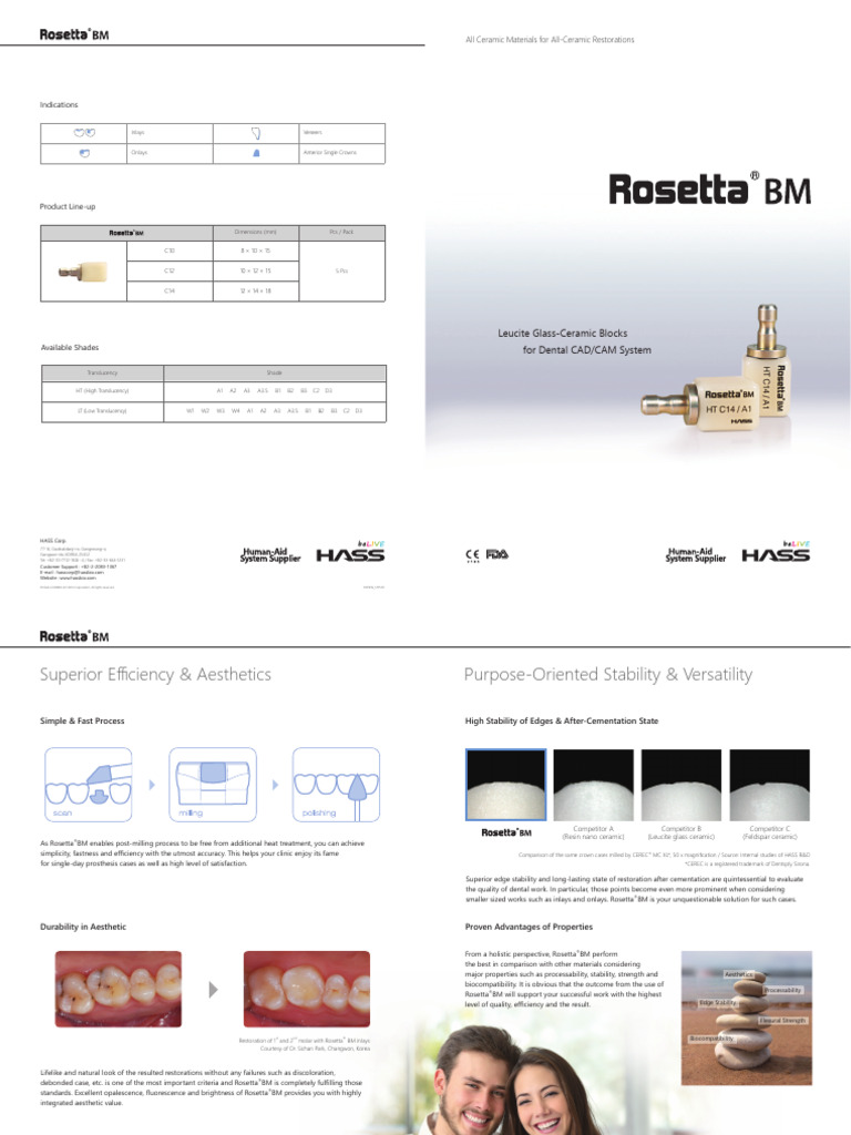 Rosetta-BM Brochure 0301EN 170530 | PDF | Dentistry Branches | Secondary Sector Of The Economy