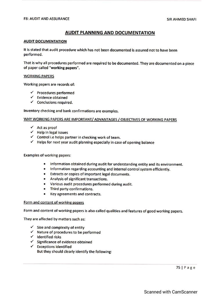 Audit Planning and Documentation | PDF