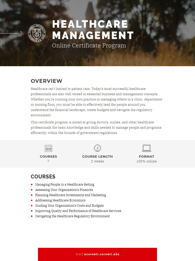 CU Healthcare Management | PDF | Health Care | Return On Investment