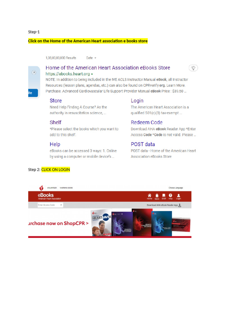 AHA E-Book Store Access Guide | PDF