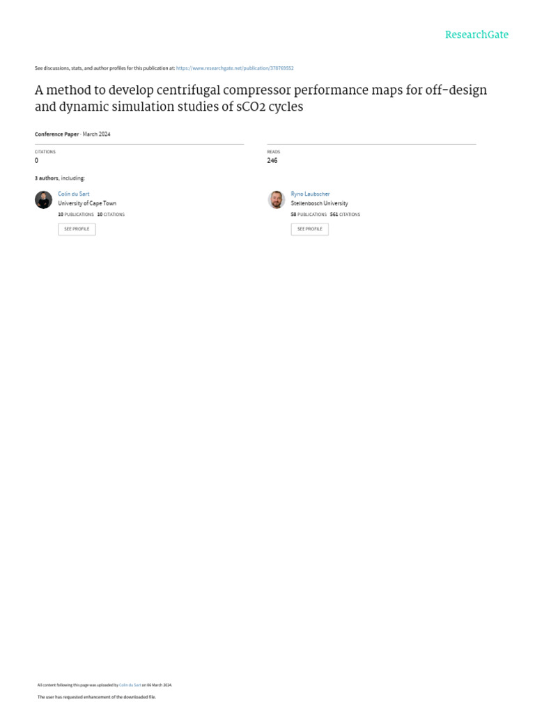 A Method To Develop Centrifugal Compressor Performance Maps For Off ...