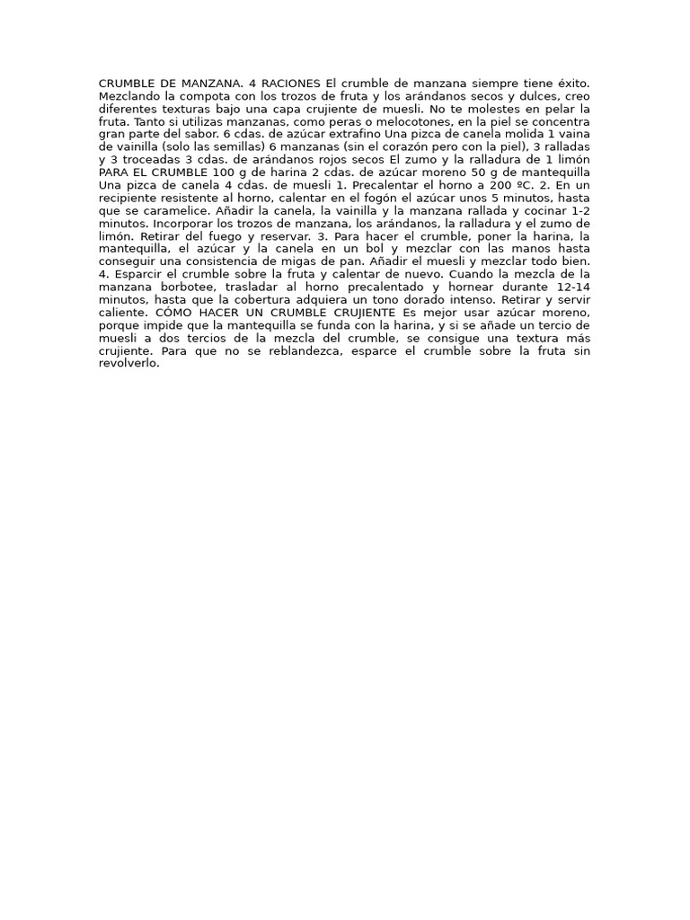 Crumble de Manzana | PDF