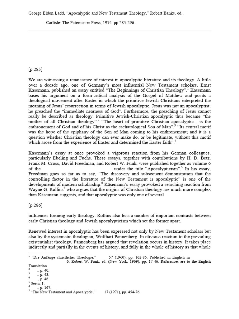 Apocalypticism in New Testament Theology | PDF | Eternal Life ...