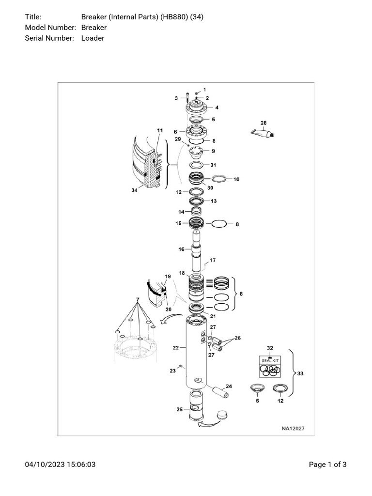 Breaker (Internal Parts) (HB880) (34) - Breaker | PDF | Piston | Valve