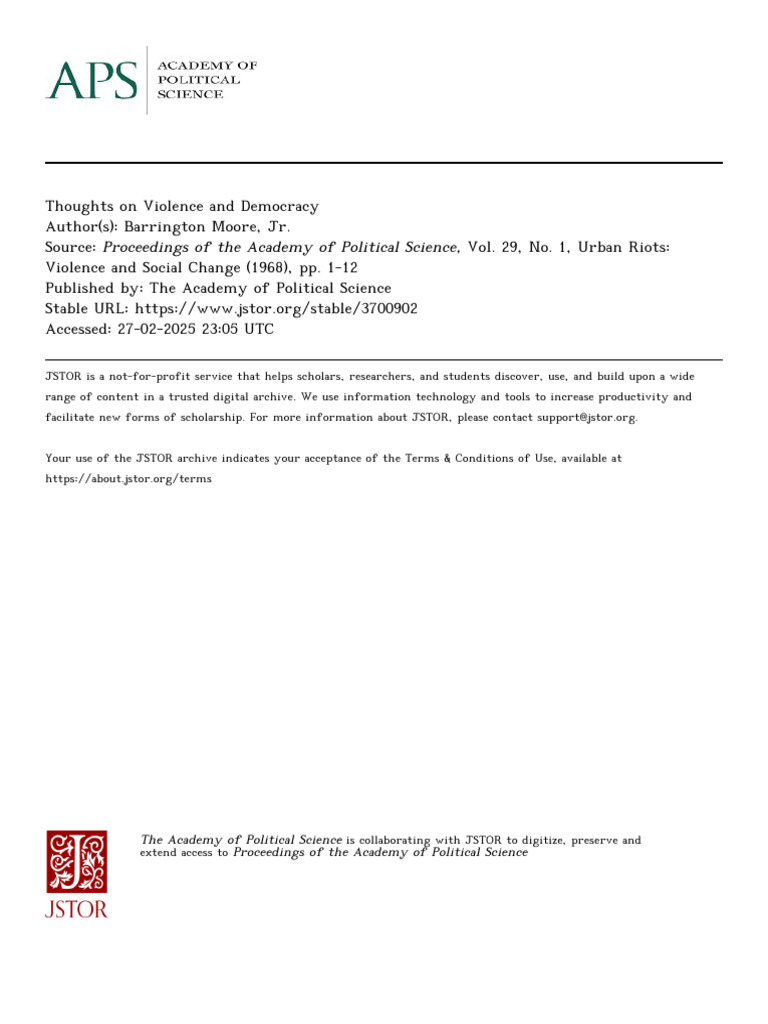 Barrington - Moore ThoughtsViolenceDemocracy 1968 | PDF | Fascism ...