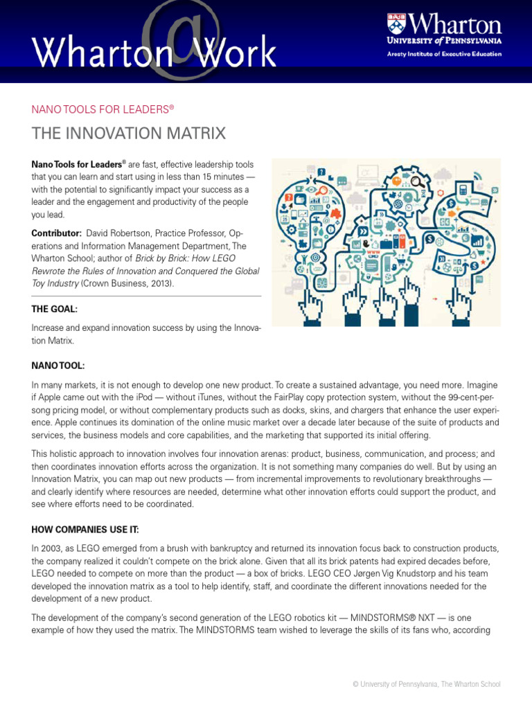 Innovation Matrix for Leadership Success | PDF | Innovation
