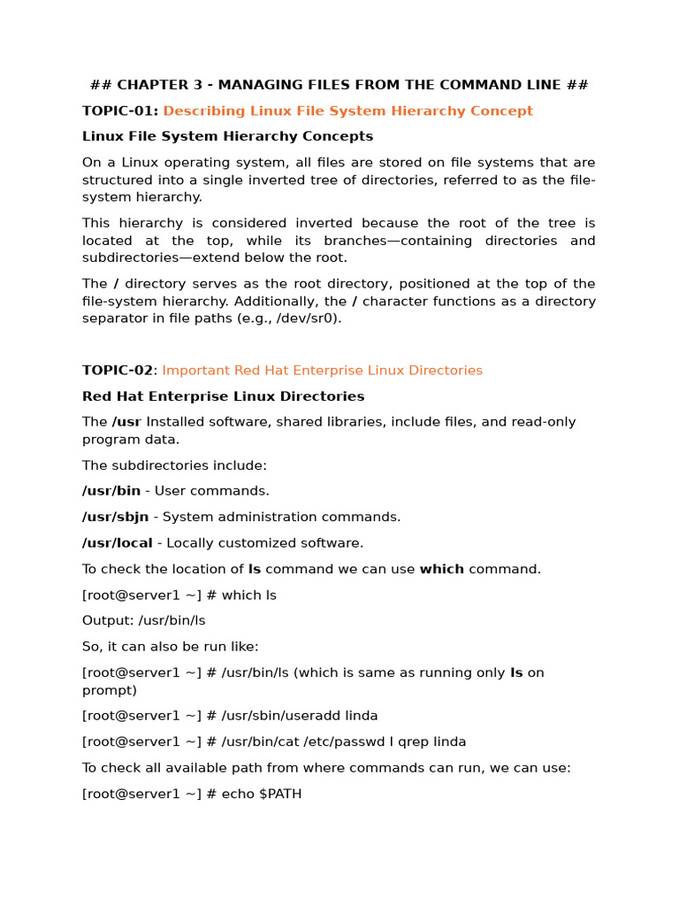 Craw Security RHCSA (SA1) - Class - 04 | PDF | Directory (Computing) | Computer File