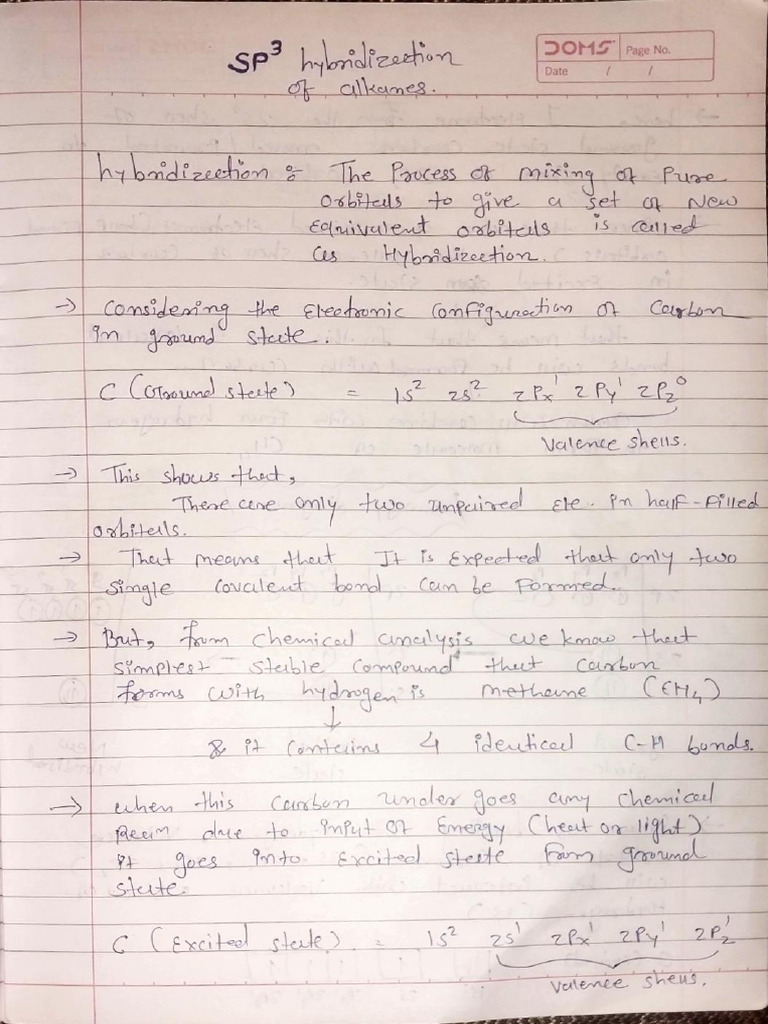 sp2 and sp3 Hybridization | PDF