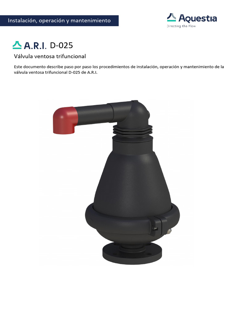 Ficha - Tecnica - Válvula Ventosa Trifuncional para Aguas Residuales - D-025 | PDF | Tornillo | Agua