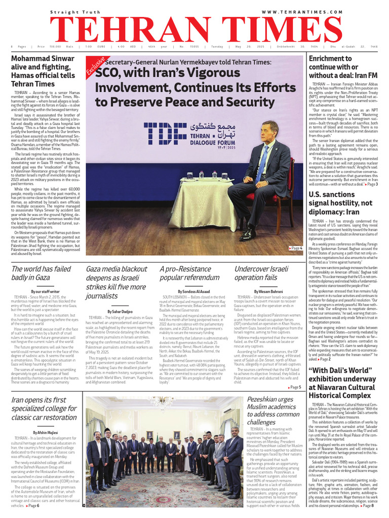 IRAN - Tehran Times 20 May 2025 | PDF | Hamas | Iran