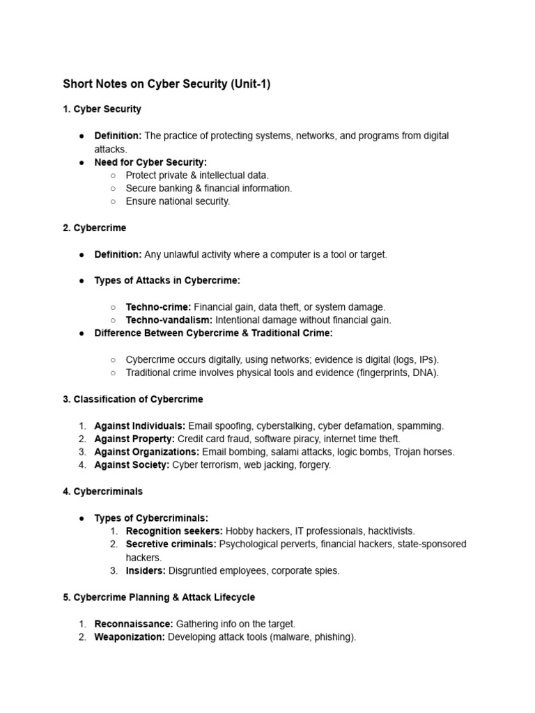 Short Notes Css | PDF | Cybercrime | Security