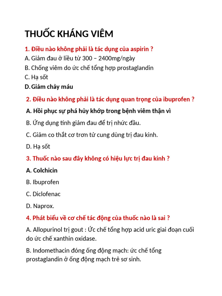 TRAC NGHIEM DUOC LY (sach) | PDF