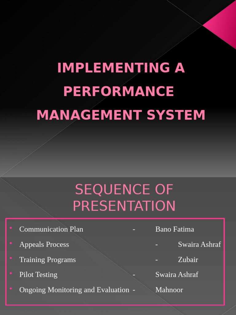 Implementing A Performance Management System PPT 1 | PDF | Performance ...
