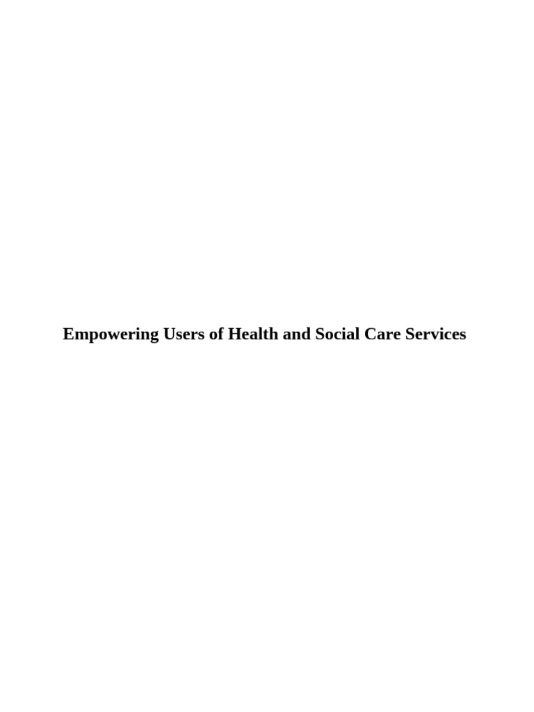 Empowering Health and Social Care Users | PDF | Risk | Medical Prescription