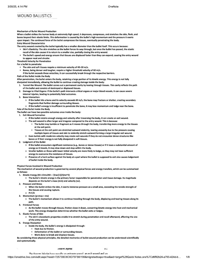 Wound Ballistics | PDF