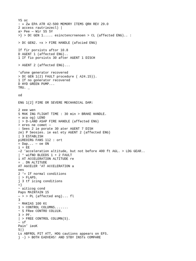 ATR_42-500_QRH_Memory_Items_Enhanced | PDF | Aerospace Engineering ...