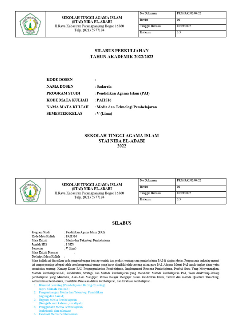 02a9c-Form 1 Silabus Media-Dan-Teknologi.s.5 | PDF