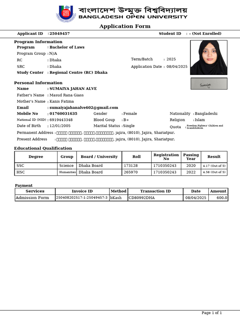 Applicant 25049457 | PDF