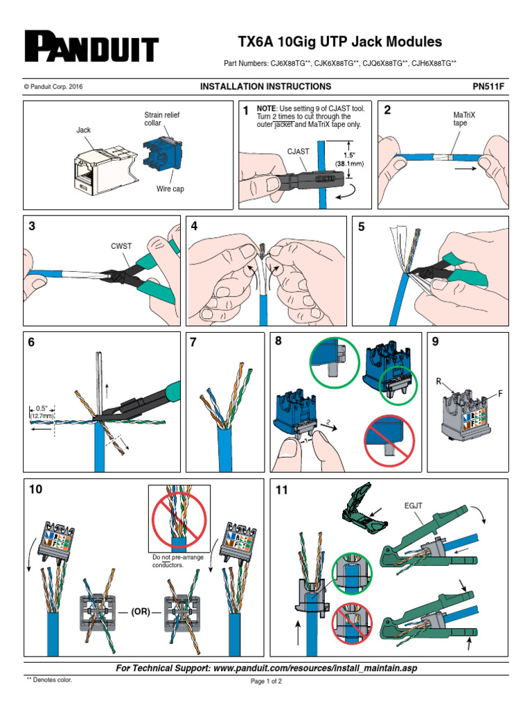 Instrucciones Instalacion Jack rj45 | PDF | Electrical Wiring | Telecommunications