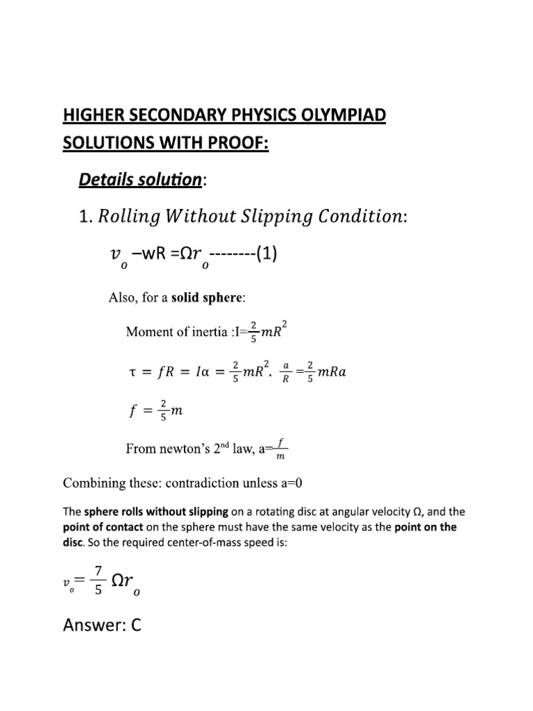 HS Physics Proof National | PDF