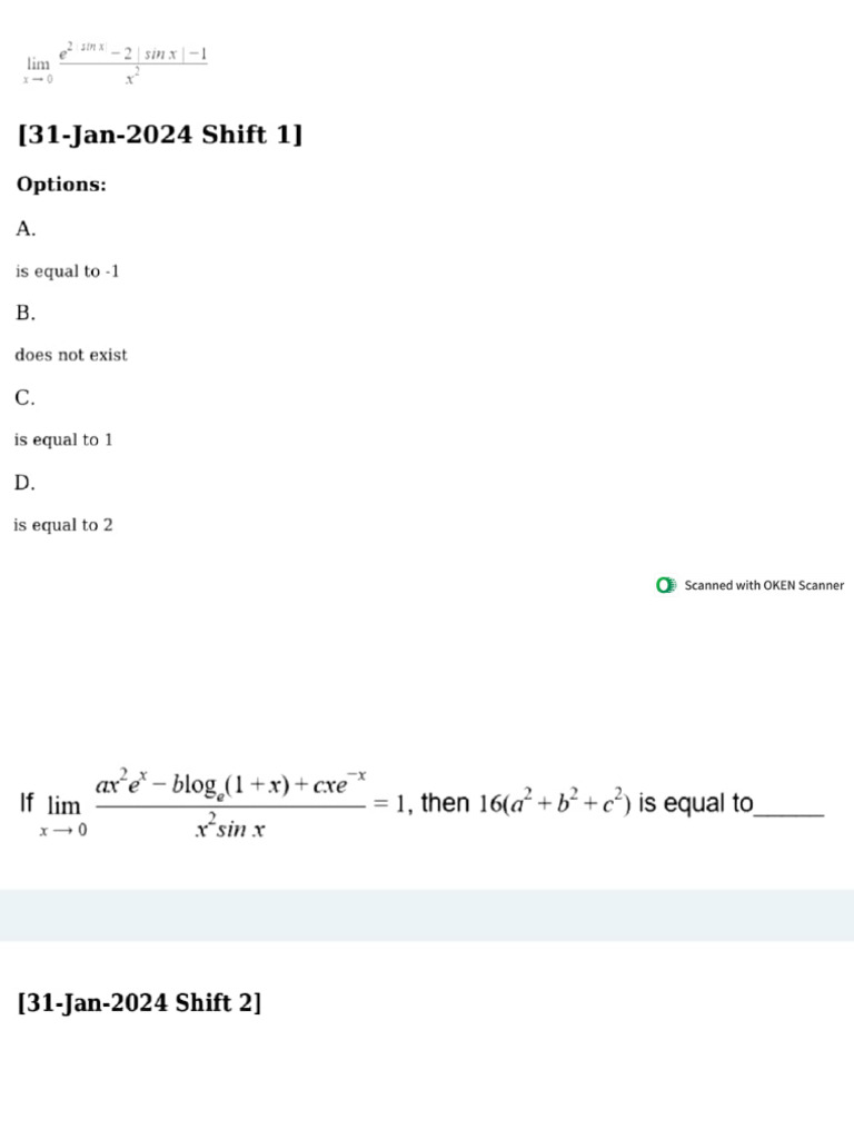 Limits, Statistics and Conic Section | PDF