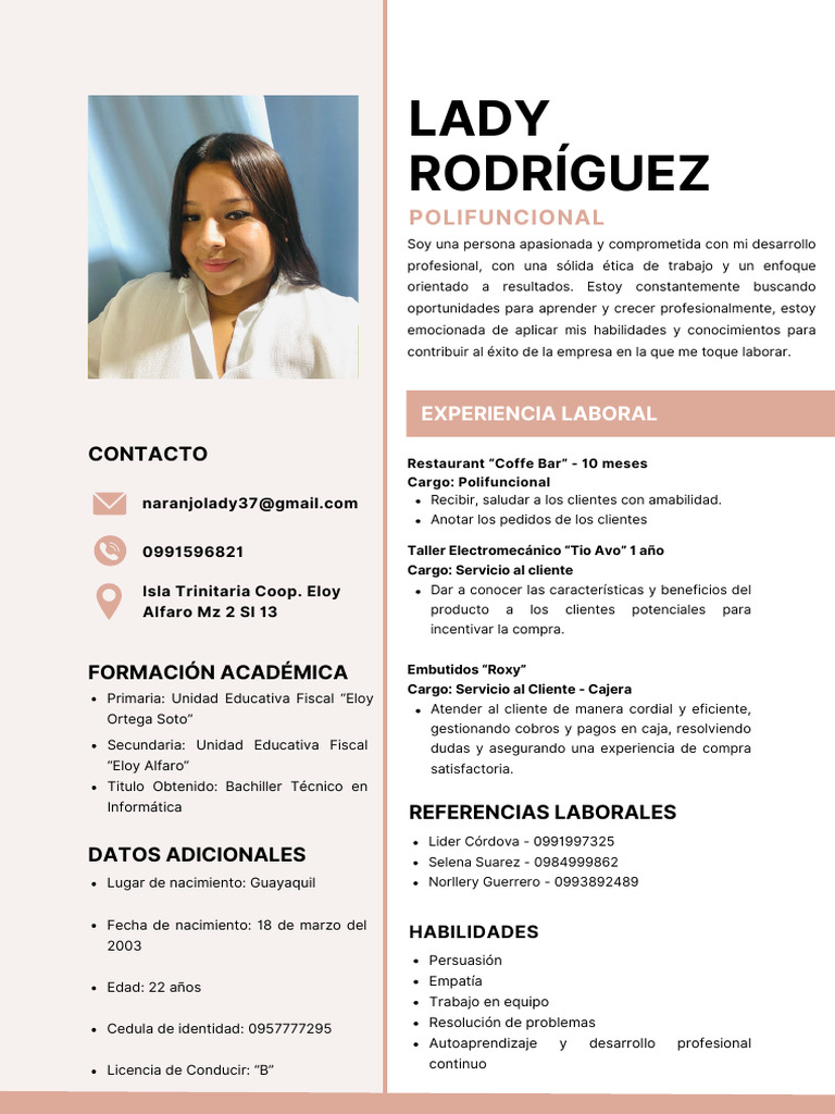 CV - Lady Rodríguez. | PDF