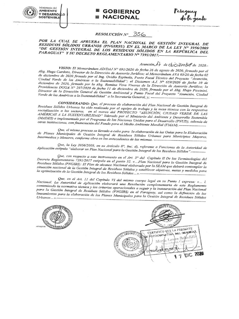 Gestión Integral de Residuos Solidos Urbanos - MADES PY | PDF