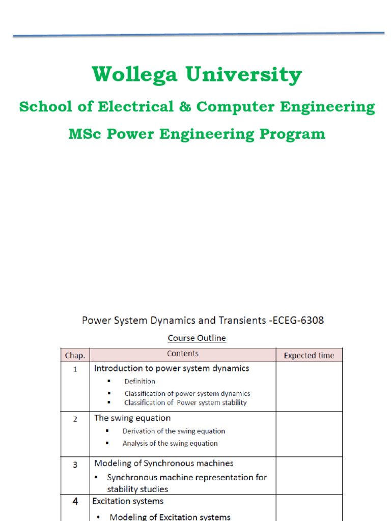Chapter 1&2 # Power System Dynamics | PDF