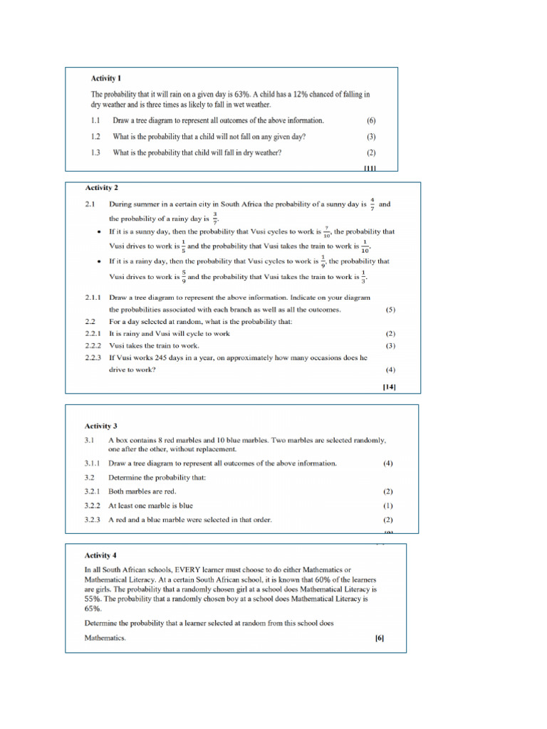 Probability Tree 1 | PDF