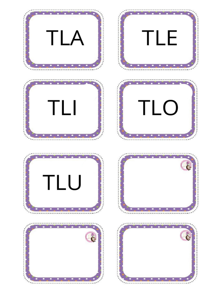 Tla Tle Tli Tlo Tlu | PDF