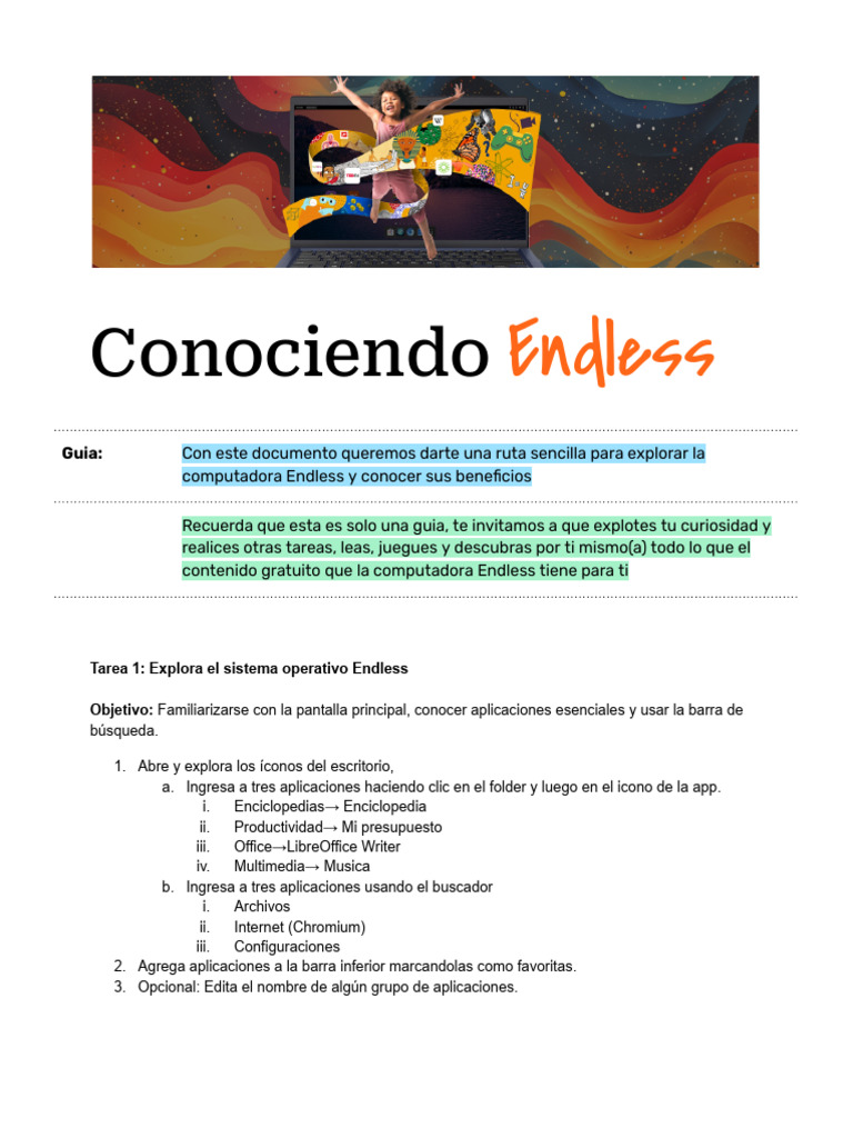 Conociendo Endless | PDF | Aplicación movil | Software de la aplicacion