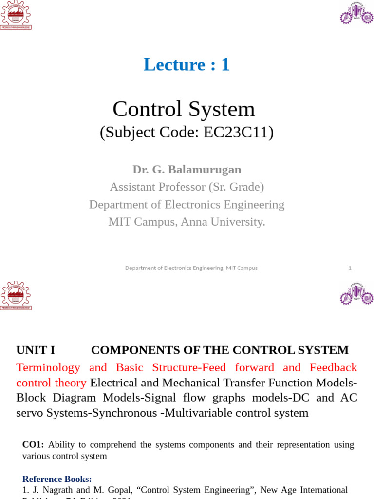 Control System Components Overview | PDF | Feedback | System