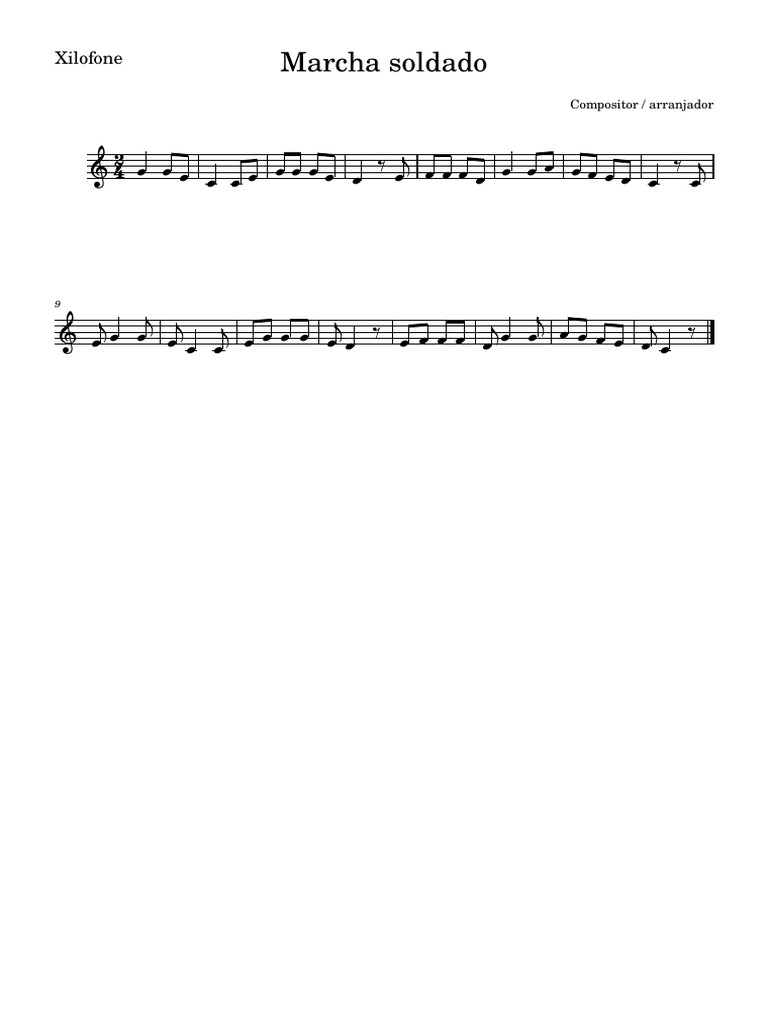 Marcha Soldado - XILOFONE-Xilofone | PDF