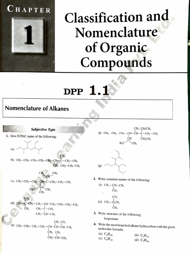 Organic Chemistry-1 DPP | PDF