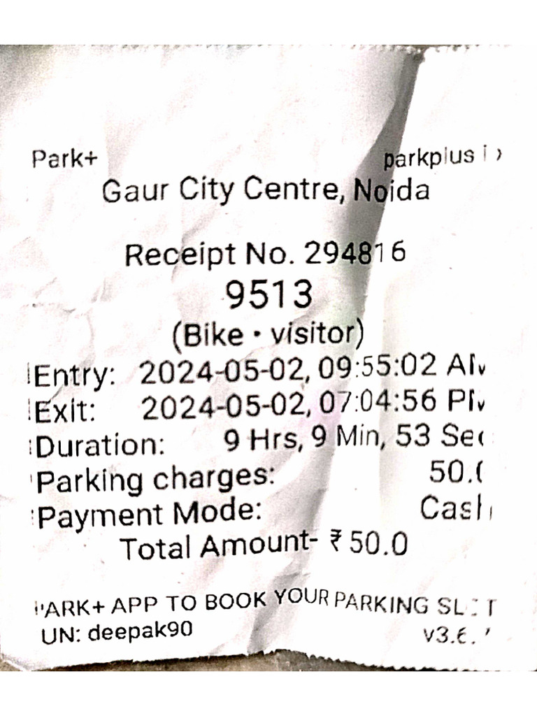Parking Slip of May, Azzu | PDF