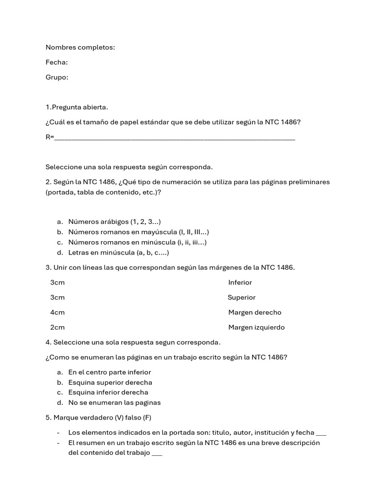 NTC 1486: Normas de Formato de Documentos | PDF